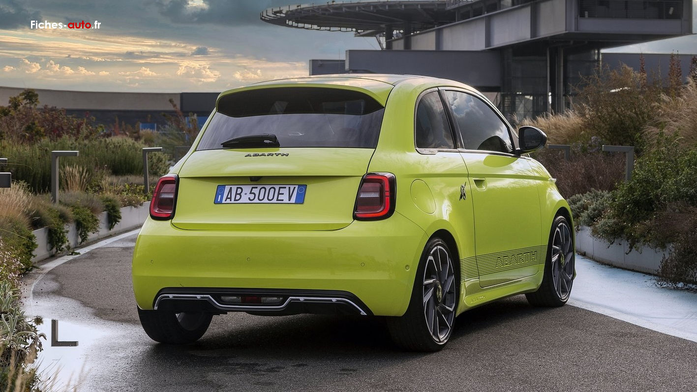 Fiche technique 500e 42 kWh (nominal/brut) - 37.3 kWh (utile/net) Abarth 154 ch